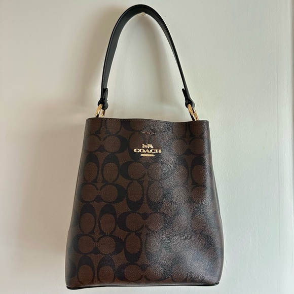 Coach | Bags | Coach Small Town Bucket Bag Signature Dark Brown | Poshmark